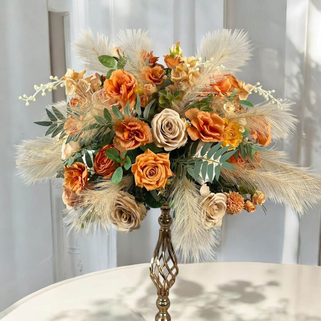 Roseytime Orange Wedding Flower Centerpiece Flower Ball