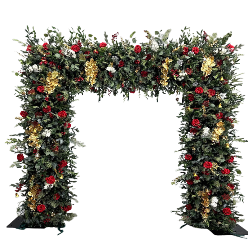 Roseytime Christmas Square Flower Arch Fabric Back