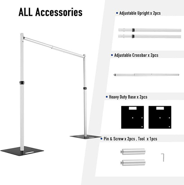 Roseytime Adjustable Frames Heavy Duty Pipe And Drape Stand for Flower