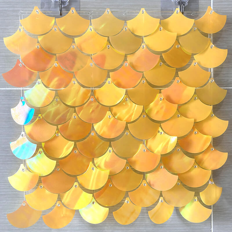 Roseytime Yellow Mermaid Shimmer Wall Panels Backdrop For Party Decor