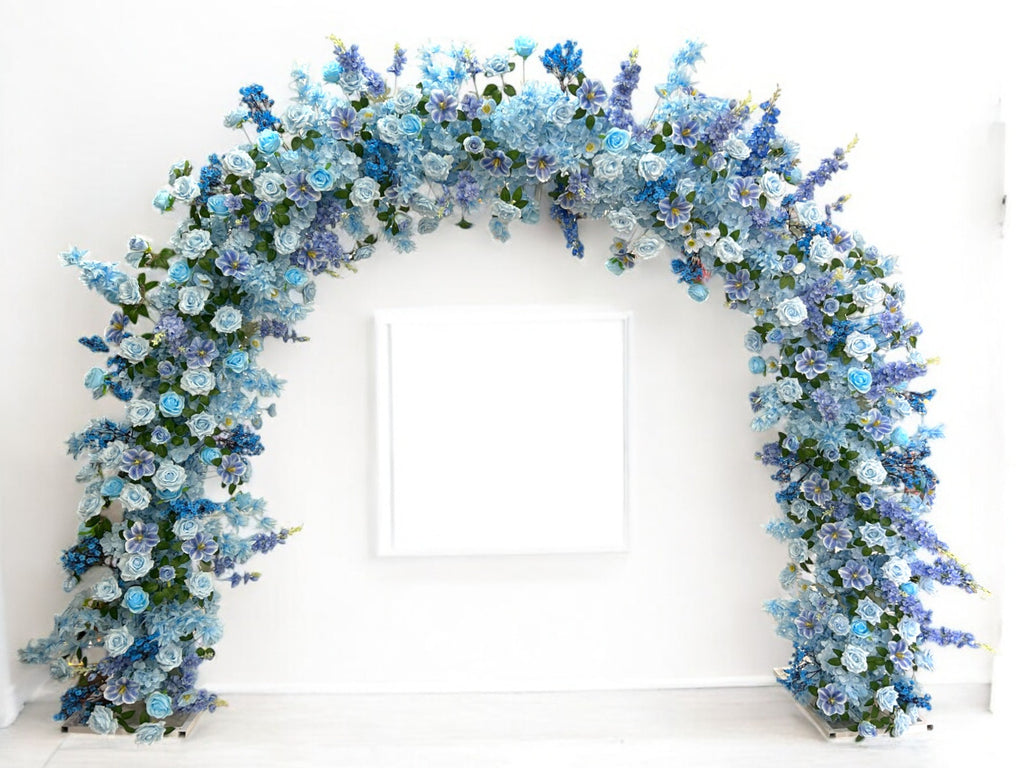 RoseyTime Blue Flower Round Arch With Frame