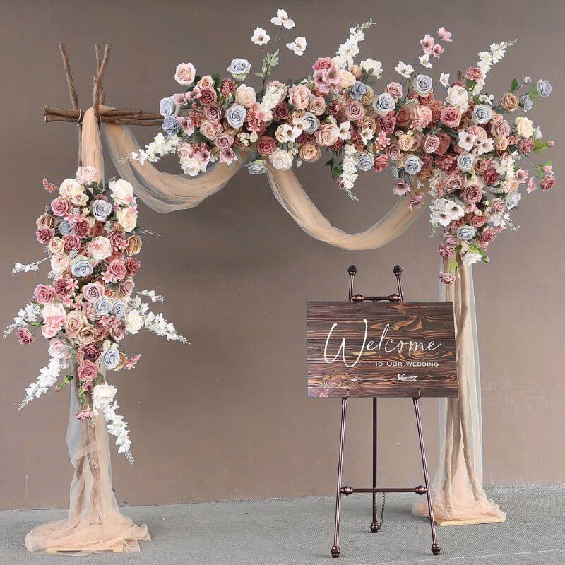 Roseytime Autumn Flowers Set Brown Flower Arch