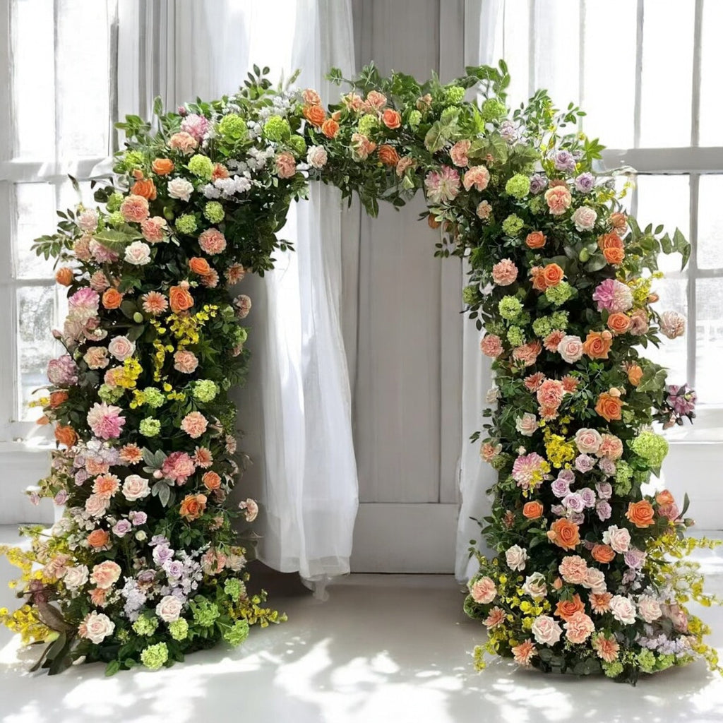 RoseyTime Orange Flower Arch n-shape Wedding Arch