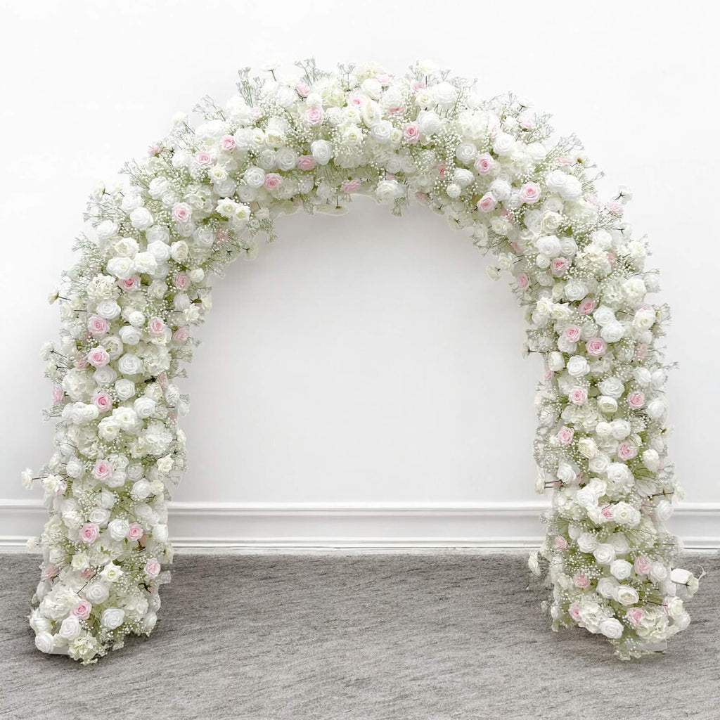 RoseyTime White&Pink Flower Arch With Baby's Breath For Wedding n-shape ...