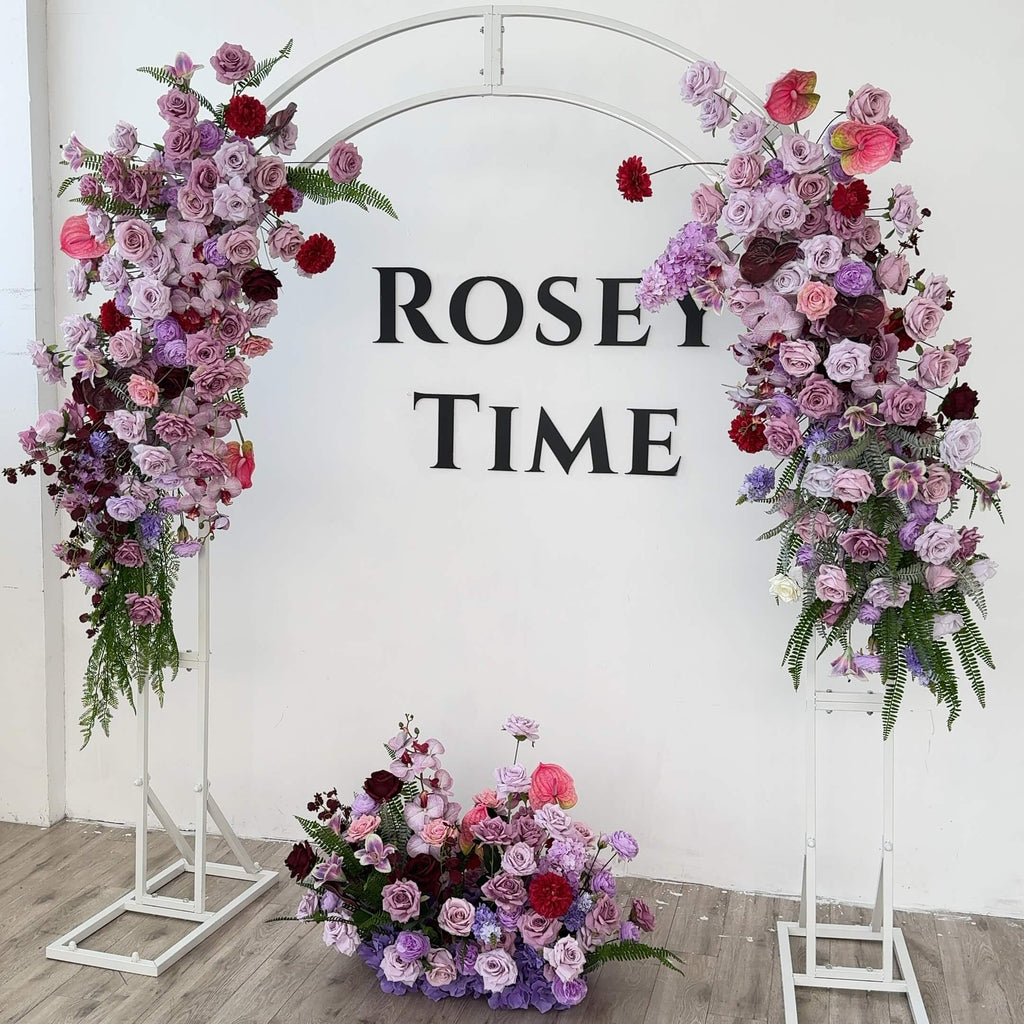 Roseytime Purple Flower Arch Set Party Flower Arrangement Set