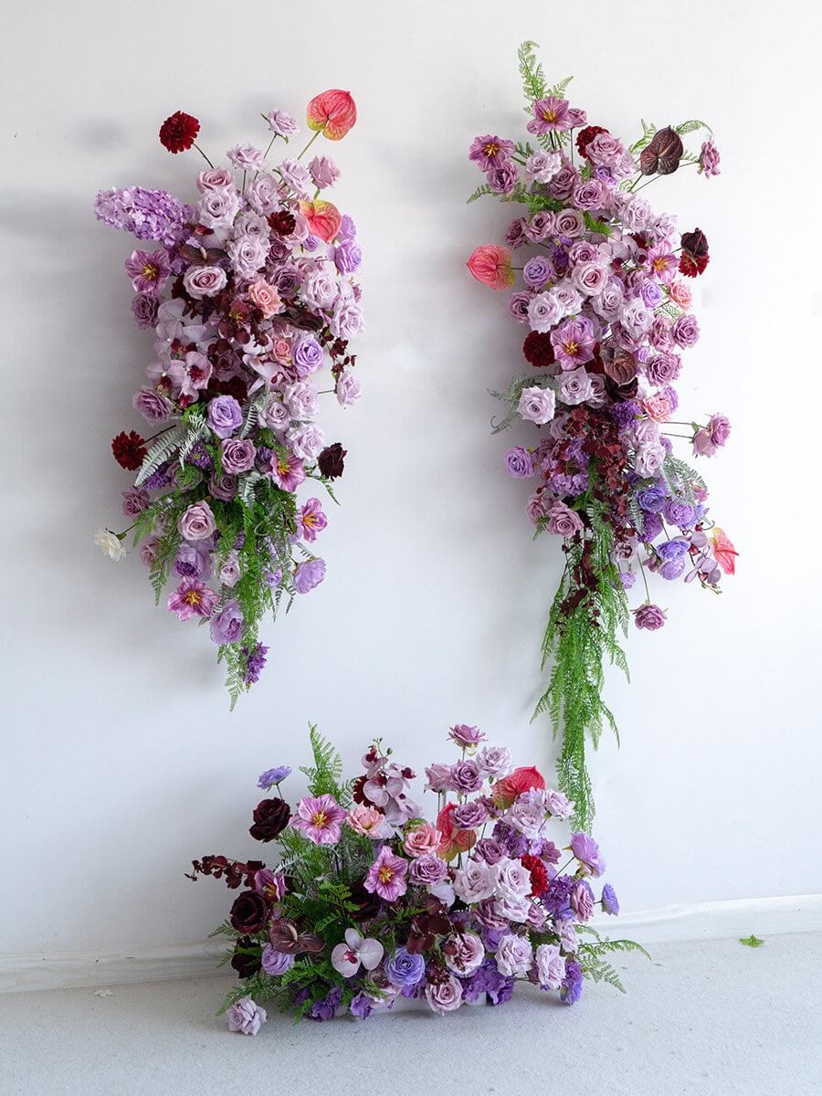 Roseytime Purple Flower Arch Set Party Flower Arrangement Set